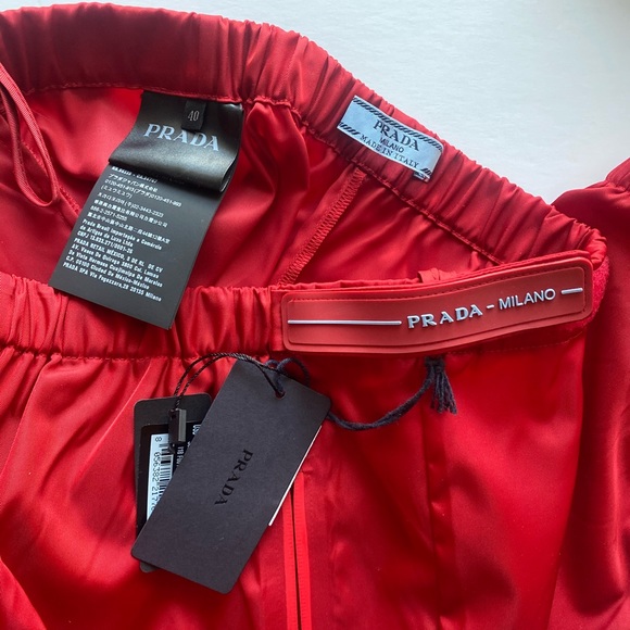 Prada | Pants & Jumpsuits | Cherry Red Prada Track Pants | Poshmark
